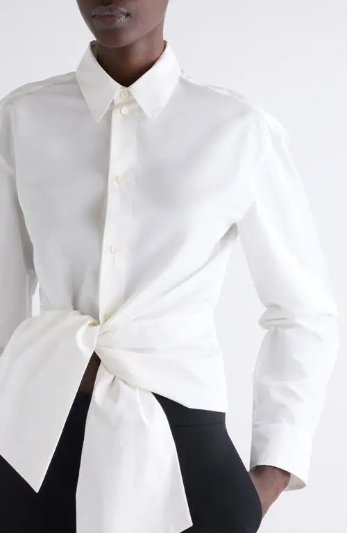 Givenchy Bow Taffeta Button-up Shirt