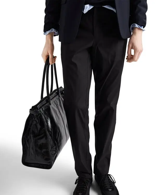 Prada Stretch Poplin Trousers - Black