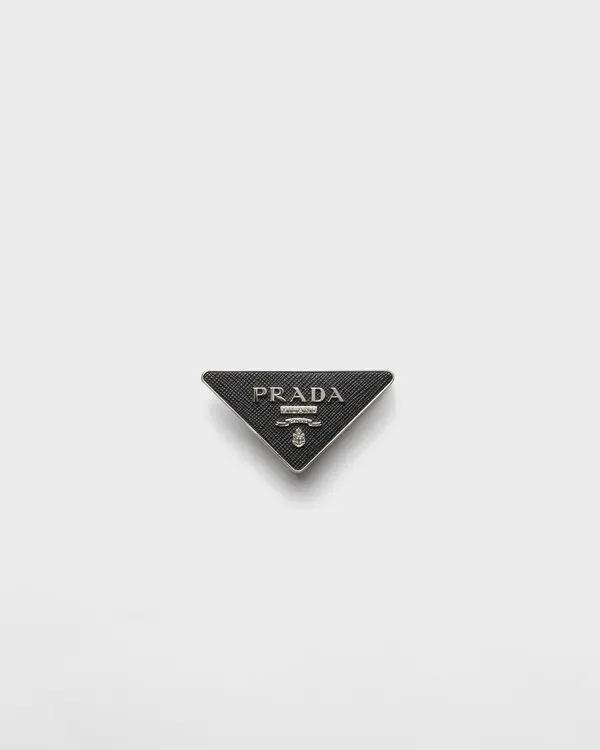 Prada Saffiano Belt Buckle - Anthracite Gray