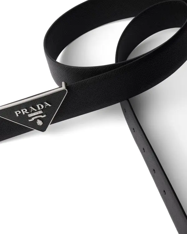 Prada Saffiano Belt Buckle - Grey