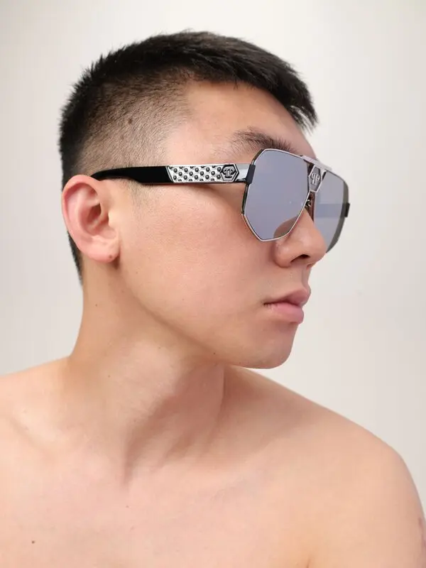Philipp Plein Octagon Sunglasses - Silver