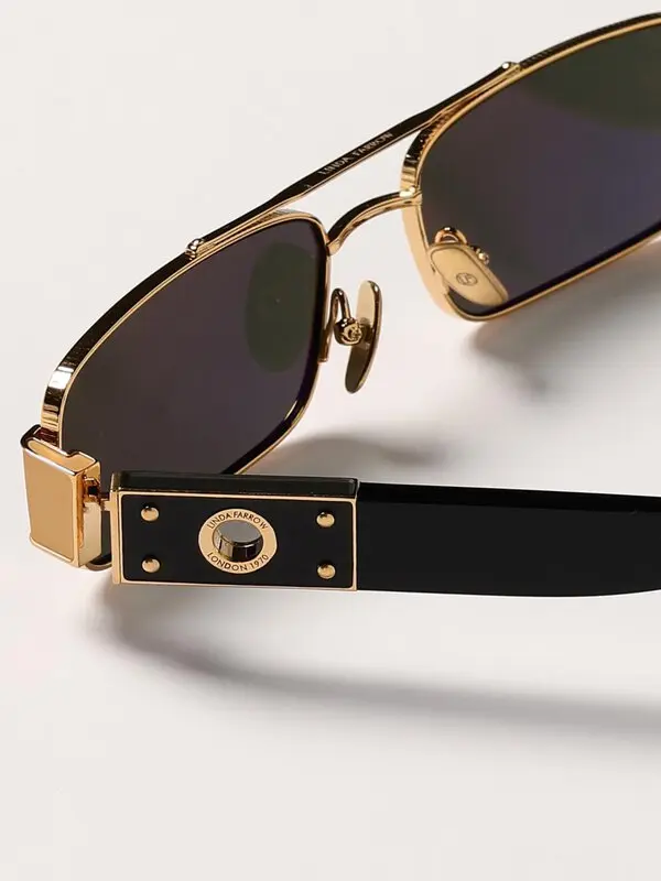 Linda Farrow Rectangle Sunglasses - Gold