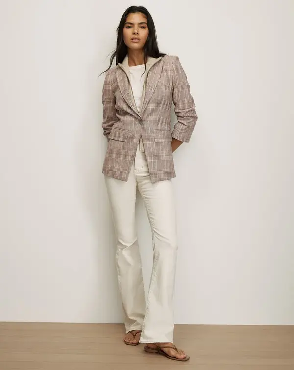 Veronica Beard Clayton Plaid Dickey Jacket - Raisin Multi