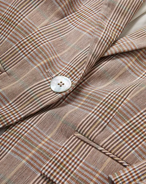 Veronica Beard Clayton Plaid Dickey Jacket - Raisin Multi