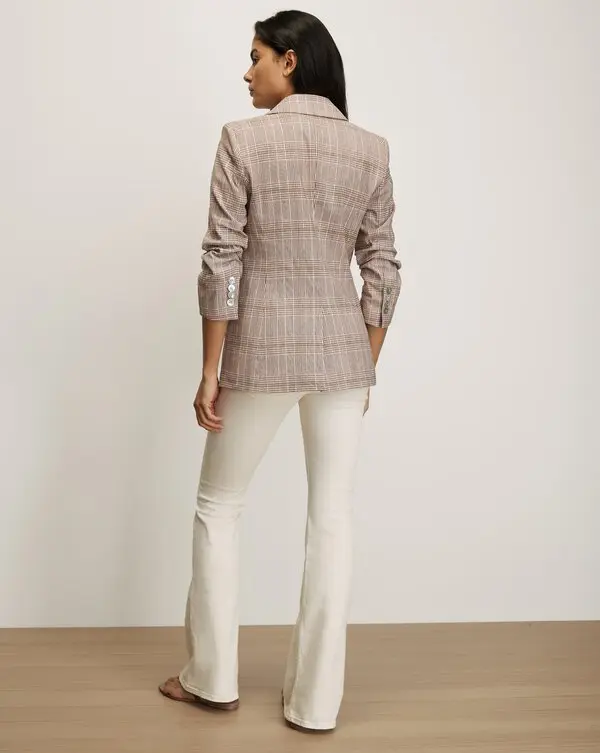 Veronica Beard Clayton Plaid Dickey Jacket - Raisin Multi