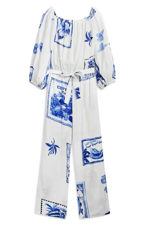 Desigual Printed Off-the-shoulder Jumpsuit