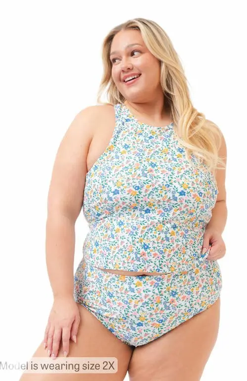LIME RICKI SWIMWEAR Racerback Tankini Top