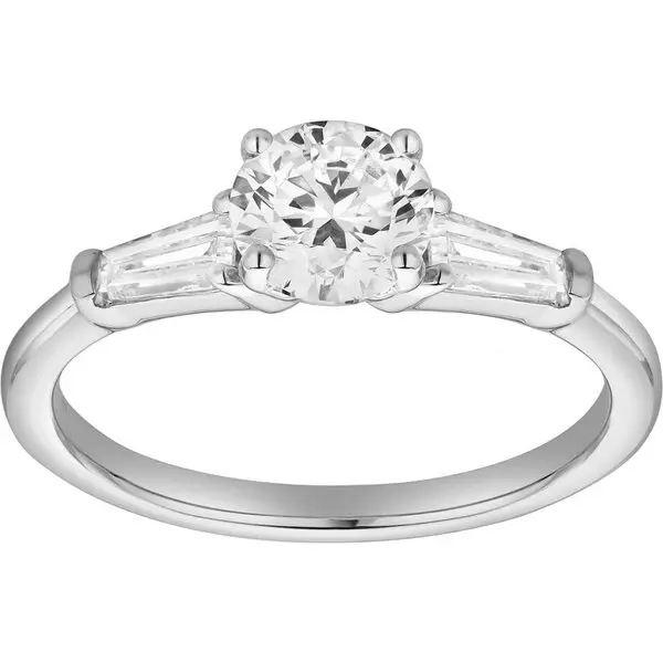 LUVMYJEWELRY Nova 14k Gold Lab Grown Diamond Three Stone Ring 1.48 Ct - 14k White Gold