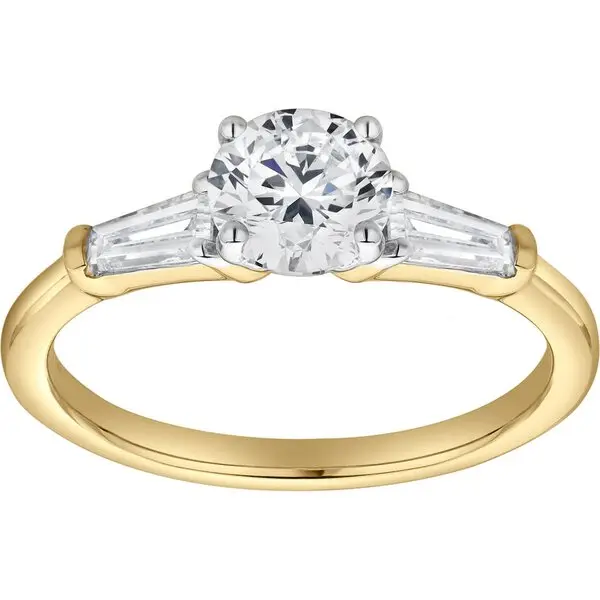 LUVMYJEWELRY Nova 14k Gold Lab Grown Diamond Three Stone Ring 1.48 Ct - 14k Yellow Gold