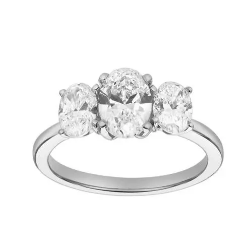 LUVMYJEWELRY Delila 14k Gold Lab Grown Diamond Trinity Ring - 14k White Gold