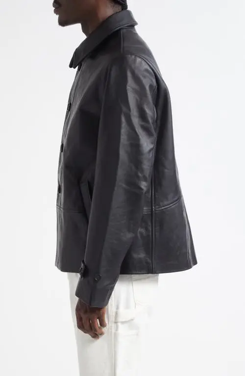 BODE Cropped Continental Leather Coat
