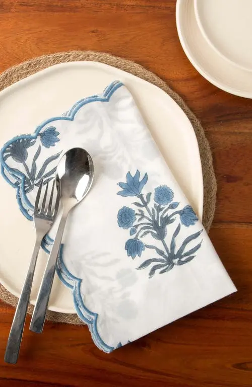 MELA ARTISANS Azure Handblocked Napkin Set