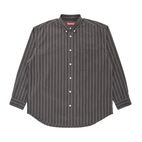 Supreme Loose Fit Stripe Shirt - Grey | Editorialist