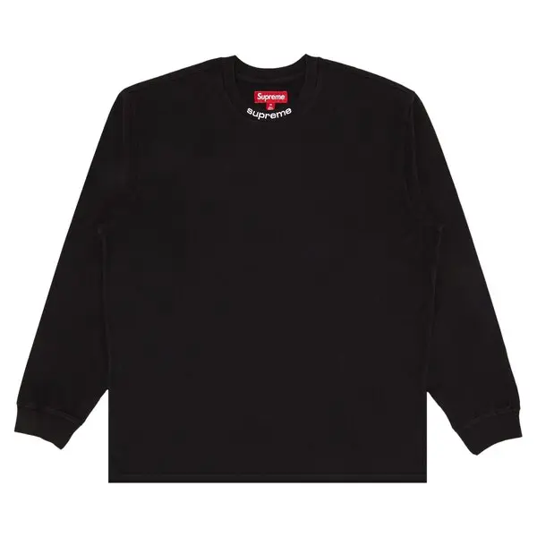 Supreme Embroidered Collar Long-sleeve Top - Black
