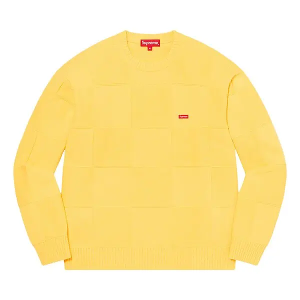 Supreme Tonal Checkerboard Small Box Sweater - Yellow