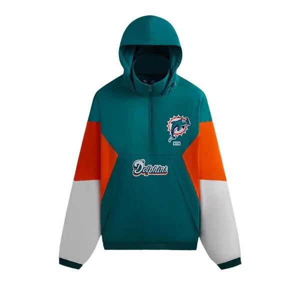 Kith 47 For The Nfl: Dolphins Quarter Zip Anorak With Hood - Green