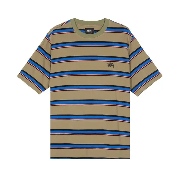 StÜssy Harbour Stripe Crew 'olive