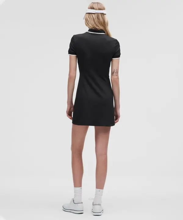 Lululemon Slim-Fit Linerless Polo Dress - Black/White | Editorialist