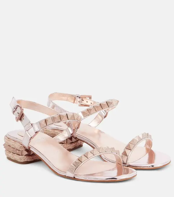 CHRISTIAN LOUBOUTIN Pyrasand 30 Mirrored Leather Sandals - Pink