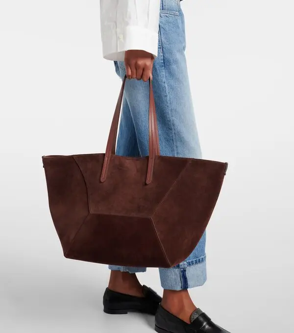 Brunello Cucinelli Bc Duo Large Suede Tote - Brown