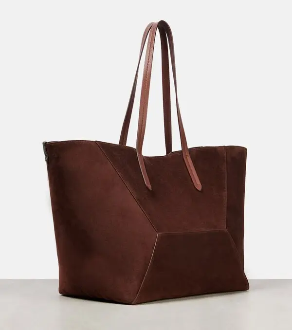 Brunello Cucinelli Bc Duo Large Suede Tote - Brown