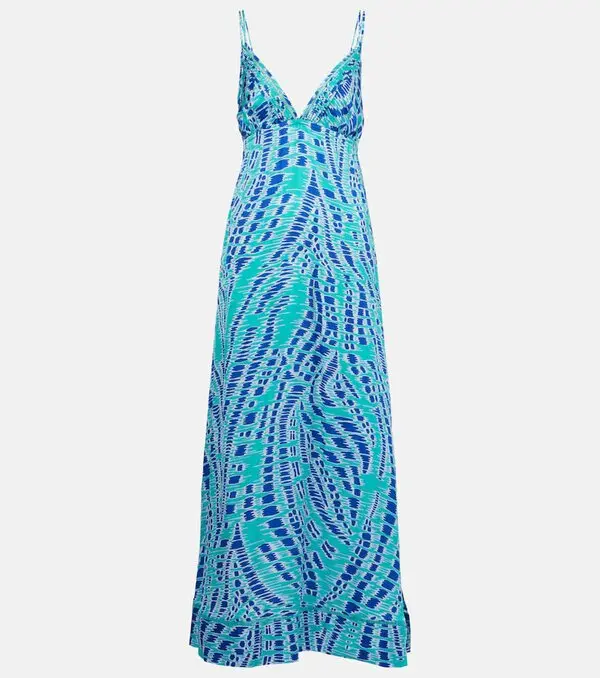 Poupette St Barth Cassandra Printed Satin Slip Dress - Multicoloured