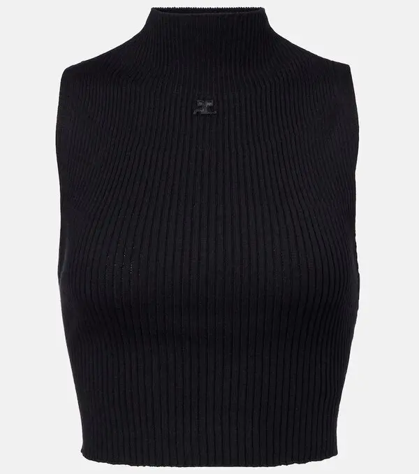 COURREGES Ribbed Cotton And Wool Tank Top