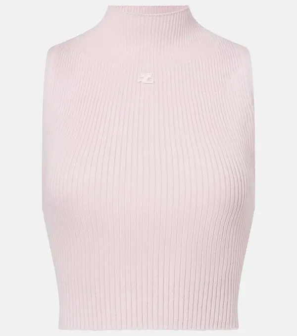 COURREGES Courrèges Ribbed Tank Top - Pink