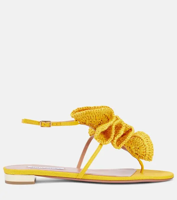 AQUAZZURA Noches Tropicales Sandals - Yellow