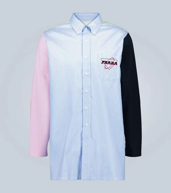 Prada Colorblocked Striped Shirt