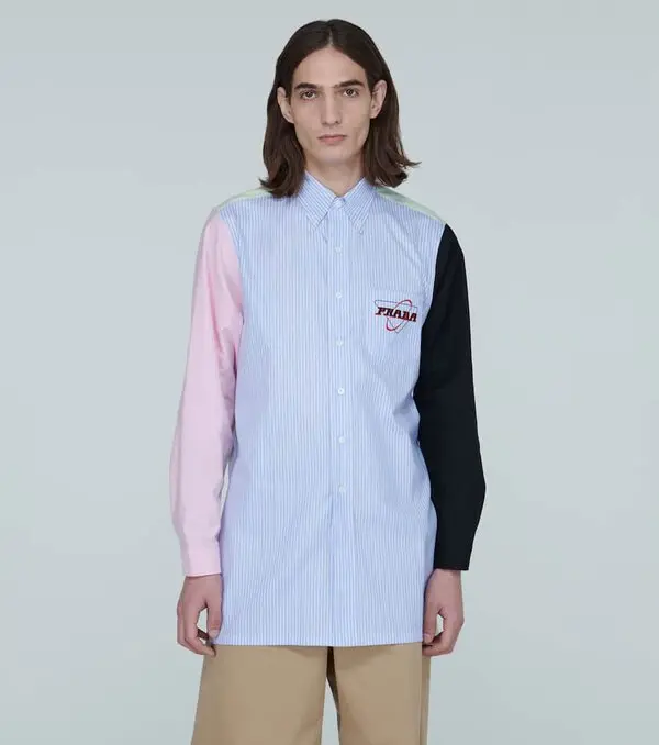 Prada Colorblocked Striped Shirt
