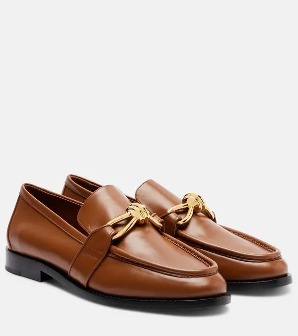 Bottega Veneta Astaire Knot Leather Loafers - Beige