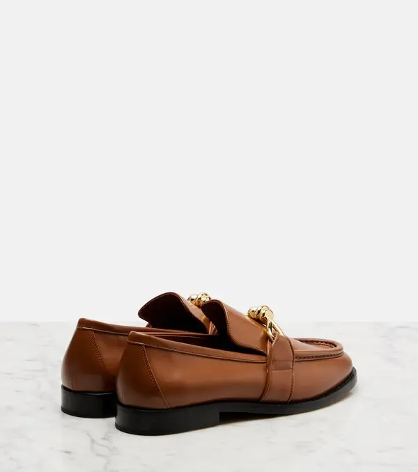 Bottega Veneta Astaire Knot Leather Loafers - Beige