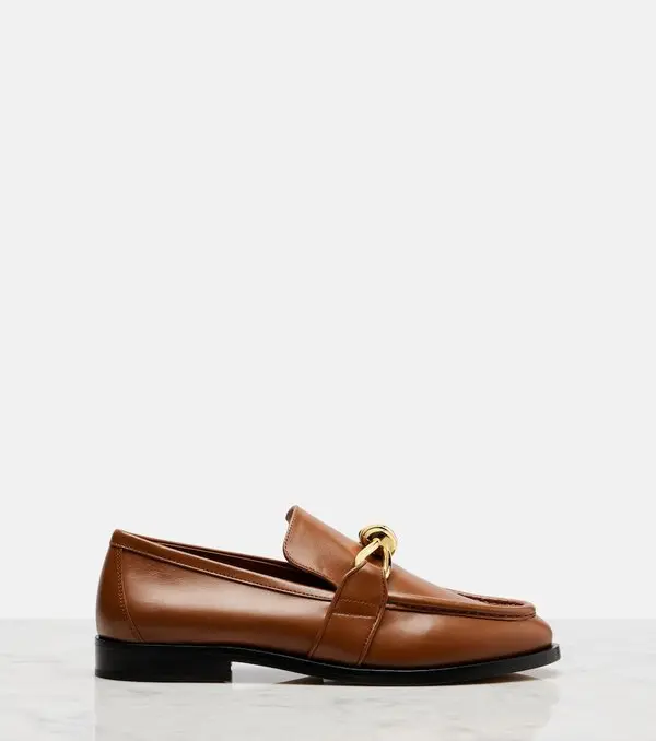 Bottega Veneta Astaire Knot Leather Loafers - Beige