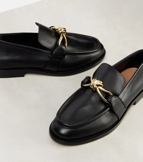 Bottega Veneta Astaire Knot Loafers - Black