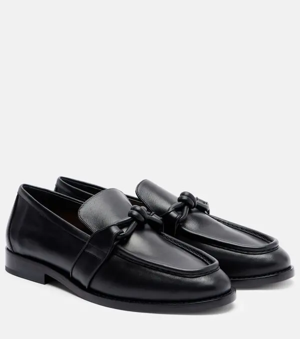 Bottega Veneta Astaire Knot Leather Loafers - Black