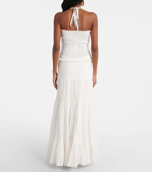 Poupette St Barth Striped Cotton Maxi Dress
