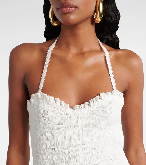 Poupette St Barth Striped Cotton Maxi Dress