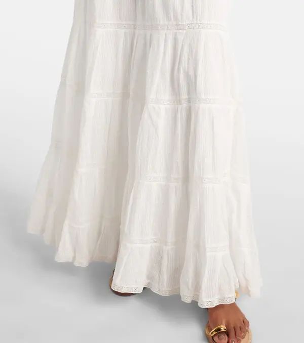 Poupette St Barth Striped Cotton Maxi Dress