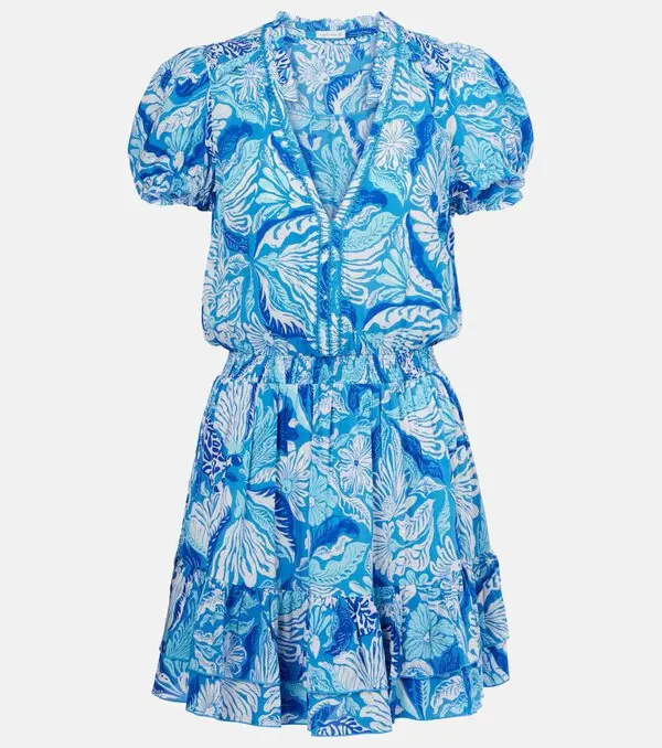 Poupette St Barth Bibi Floral Minidress - Blue