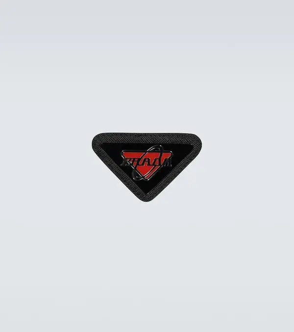 Prada Leather-trimmed Logo Badge