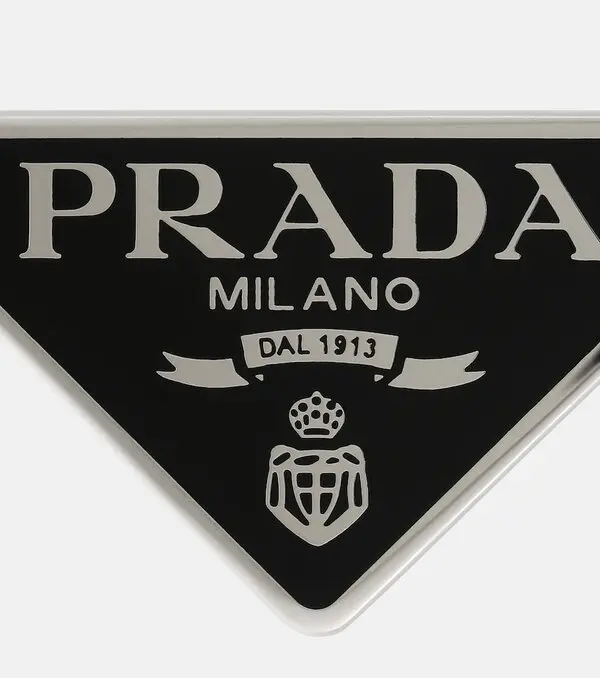 Prada Set Of Two Logo Hair Clips - Black