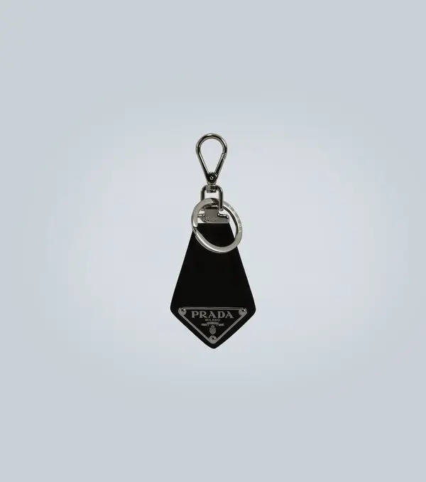 Prada Leather Key Ring With Logo