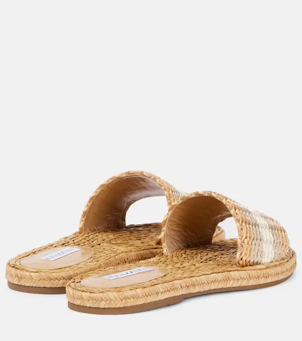 AQUAZZURA Playa Raffia Slides