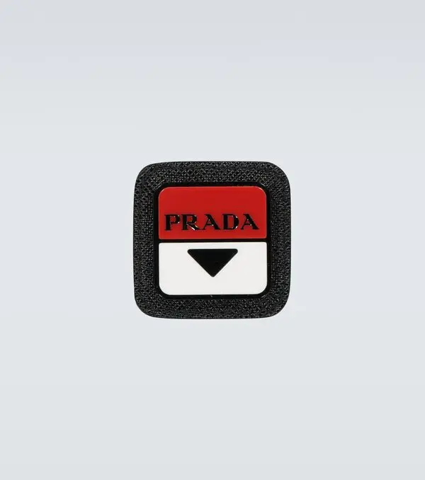 Prada Leather-trimmed Logo Badge - Multicoloured