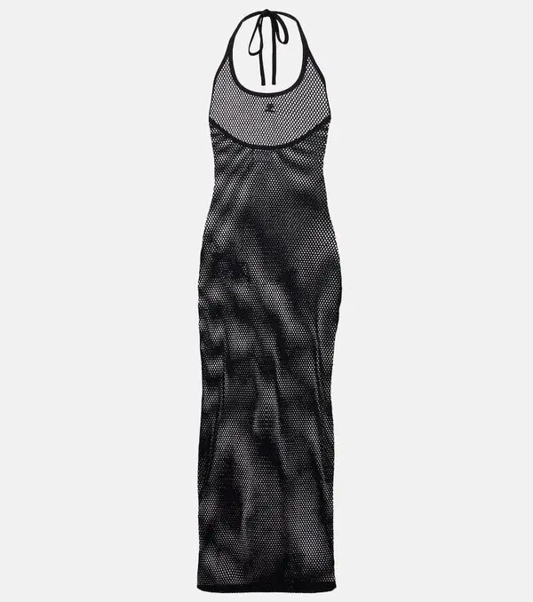 COURREGES Courrèges Holistic Sheer Cotton Midi Dress - Black