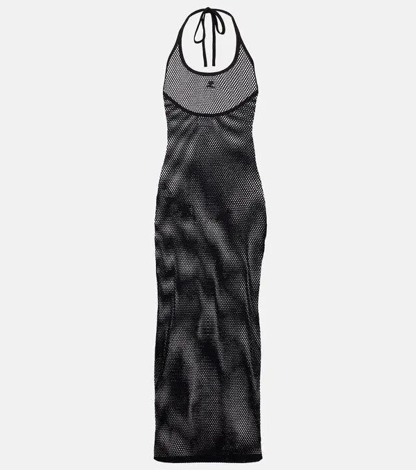 COURREGES Courrèges Holistic Sheer Cotton Midi Dress - Black