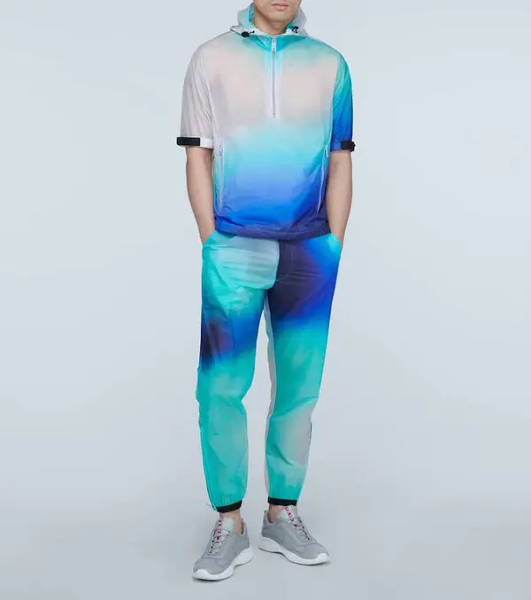 Prada Printed Technical Pants - Blue