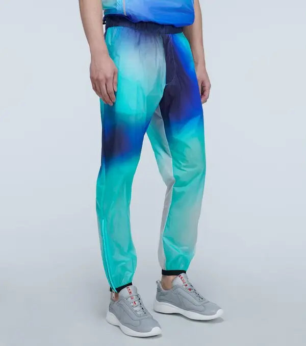 Prada Printed Technical Pants - Blue