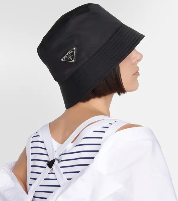 Prada Logo Re-nylon Bucket Hat - Black